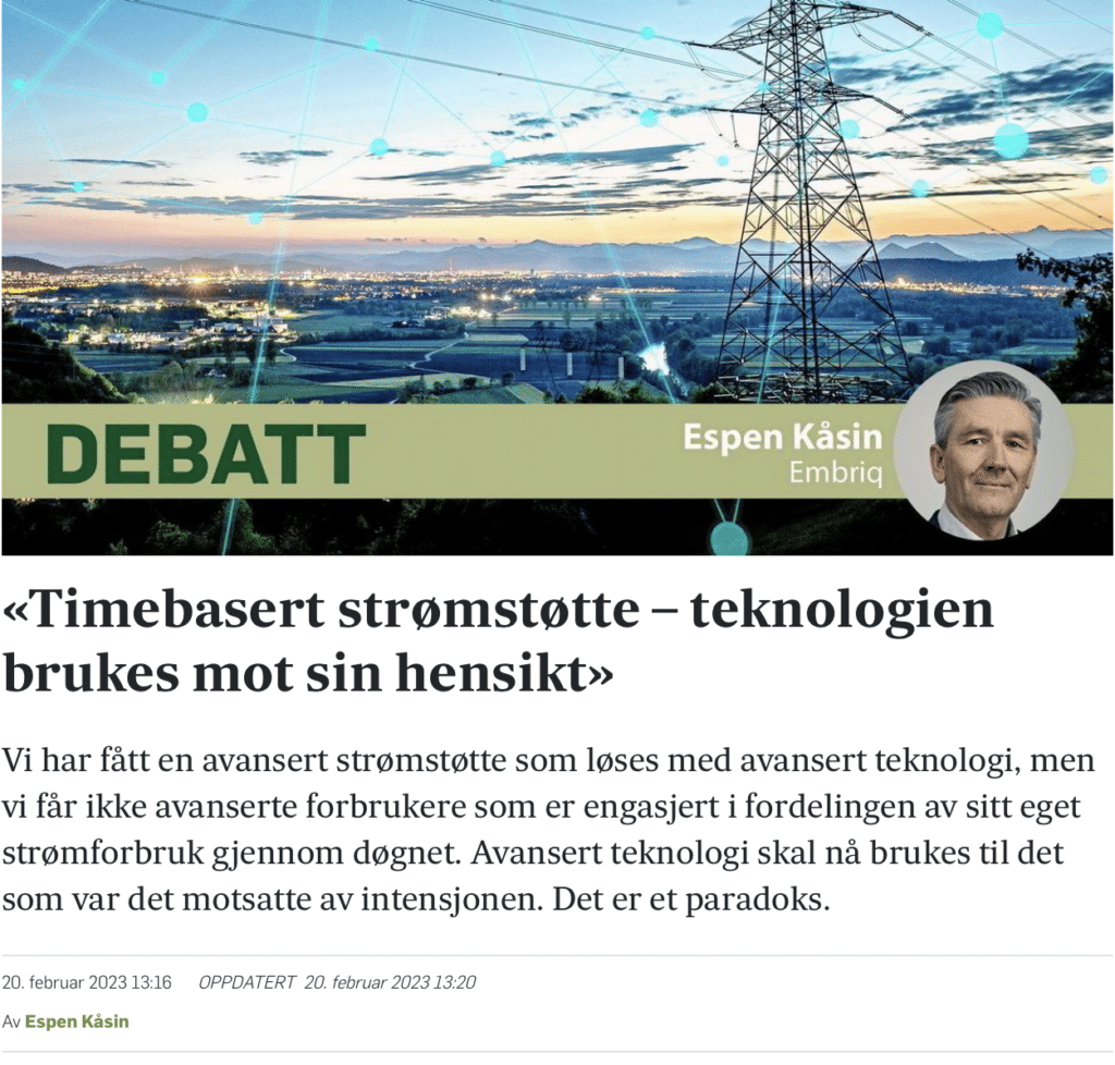 Timesbasert strømstøtte – teknologien brukes mot sin hensikt | Embriq